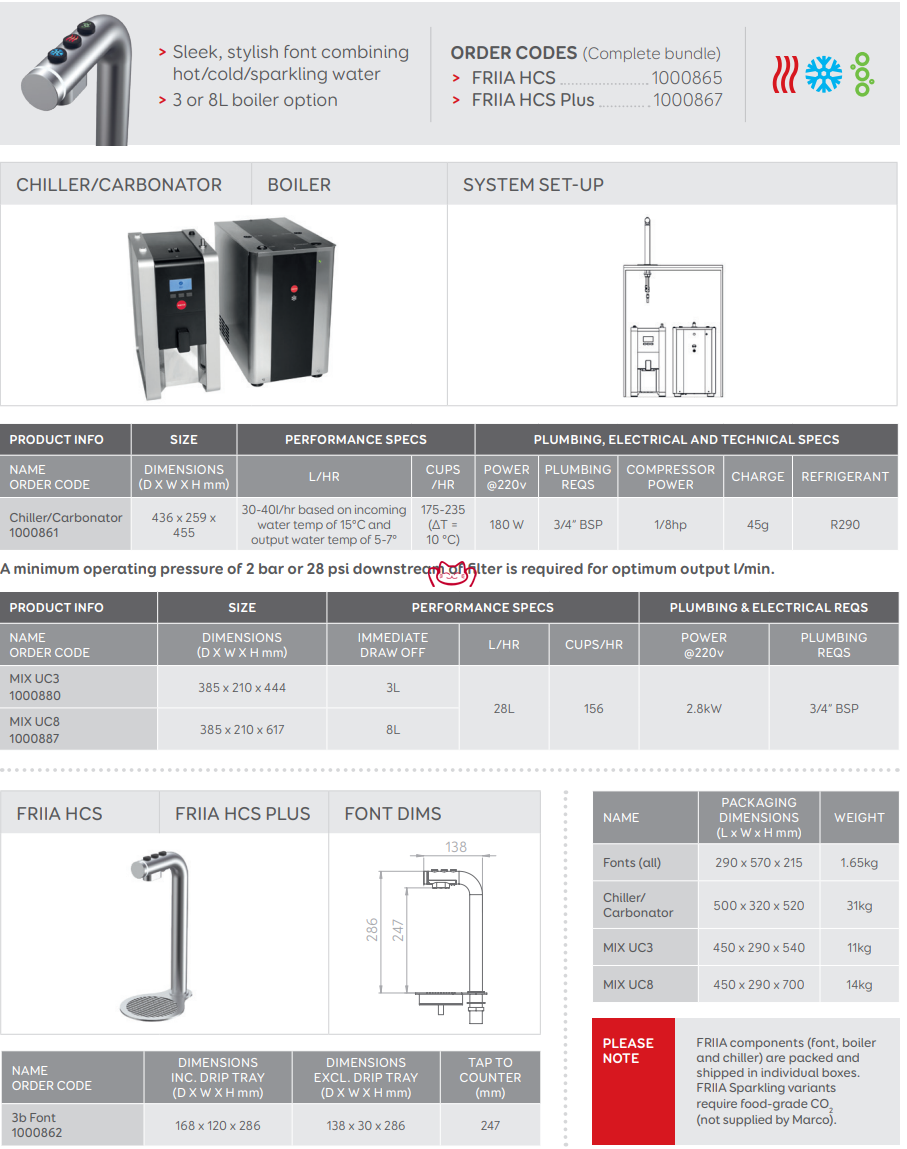 MARCO FRIIA HCSPLUS 冷热气泡水一体机_台下式饮水机_咖啡吧台电器设备_国际品牌商用厨房设备批发_进口酒店厨房设备_进口商用 ...