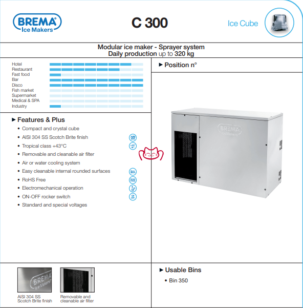 BREMA C300 300KG分体式制冰粒机_商用制冰机_冷藏冷冻电器设备_国际品牌商用厨房设备批发_进口酒店厨房设备_进口商用厨具 国际大 ...